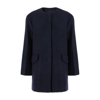 Theory Cape Wollmantel - - Jackets - Damen - Blau - L