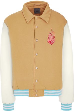 8 by YOOX ORGANIC COTTON PADDED BOMBER JACKET WITH PATCH