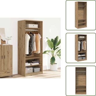 vidaXL The Living Store - Kleiderschrank Artisan-Eiche 80x50x200 cm Holzwerkstoff - Schrank - Kleiderschrank - Holzkasten - Aufbewahrungsschrank - Kommode