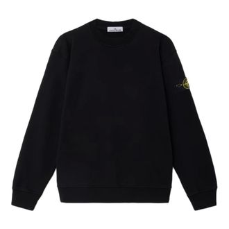 Stone Island Homme, Sweatshirts et sweats &agrave; capuche, Noir, Taille: 2XL SweaT-shirt en coton avec &eacute;cusson logo sur le c&ocirc;t&eacute;