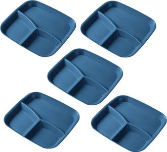 Generic Teller mit Fach f&uuml;r Erwachsene - 3 F&auml;cher Servierschale | 5 St&uuml;ck Teller mit F&auml;chern | Geeignet F&uuml;r Haus Und K&uuml;che, Servieren, Salat Und Reis