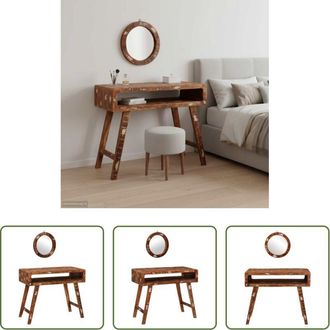 vidaXL Spiegel - Schminktisch Braun 90 x 76 x 45 cm Massives upgecyceltes Holz