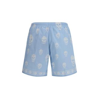 Alexander McQueen Mens Blue Polyamide Shorts