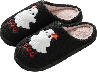 Generic Pantoufles dHalloween en forme de citrouille pour femme et homme - En peluche douce et chaude - Pour intérieur et extérieur - Pour chambre à coucher, 