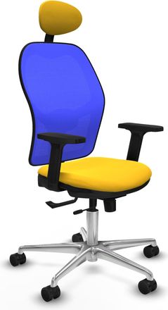 Piqueras y Crespo Isomalla Jorquera Stuhl mit 2D-Armen, h&ouml;henverstellbarer Lendenwirbelst&uuml;tze und festem Kopfteil, ausgestattet mit Syncro/Traslack und injiziertem Scha