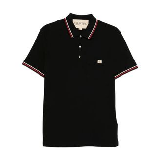 Valentino Garavani Homme, Tops, Noir, Taille: M Polo VLogo Patch