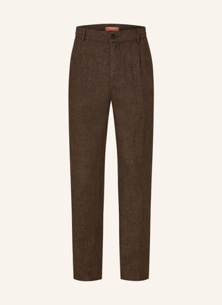 Cruna Cruna Leinenhose Extra Slim Fit braun