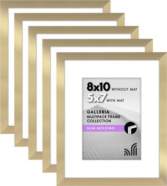 Americanflat Bilderrahmen, 20 x 25 cm, mit poliertem Plexiglas - 5er-Set, 13 x 18 cm Rahmen mit Passepartout oder 20 x 25 cm-Fotos ohne Passepartout, Galleria Koll