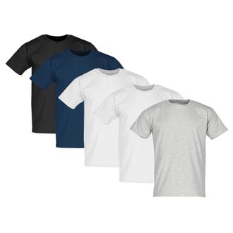 Fruit Of The Loom Valueweight T Shirt 5er-Pack Herren, 2xWhite +1xBlack +1xNavy +1xGrey, 5XL