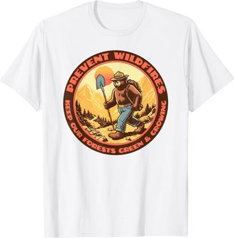 Giant Step Design Co. Backpacker Smokey Bear Keep Forests Green & Growing Hiking T-Shirt