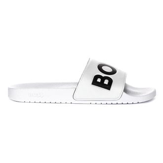HUGO BOSS Aryeh Slide Natural Contrast Logo Sliders - - Shoes - Herren - Wei&szlig; - 43 EU