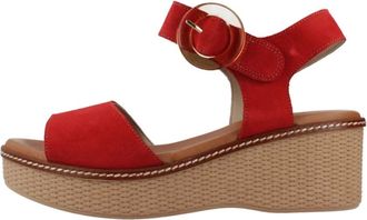 Fluchos Femme, Chaussures, Rouge, Taille: 39 EU Sandale &agrave; Talon Compens&eacute;