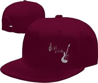 Generic Guitare Et Notes De Musique Unisexe Casquette Hip Hop Mode Strapback Cap Snapback Casquette De Baseball pour Camping P&ecirc;che Adulte