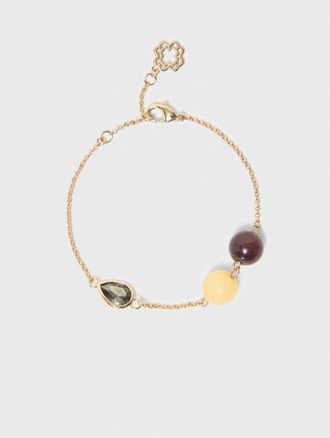 Maje Armband Mit Perlen- Und Strassdetails - Golden - Maje