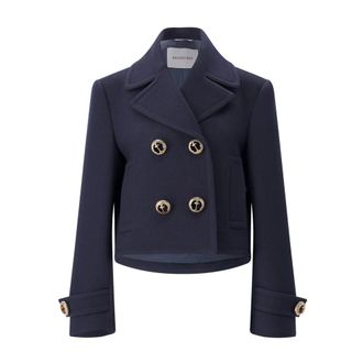 Balenciaga Double-Breasted Coats - - Coats - Damen - Blau - XS