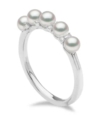 Yoko London bague Eclipse en or blanc 18ct sertie de perles dAkoya et de diamants - Argent