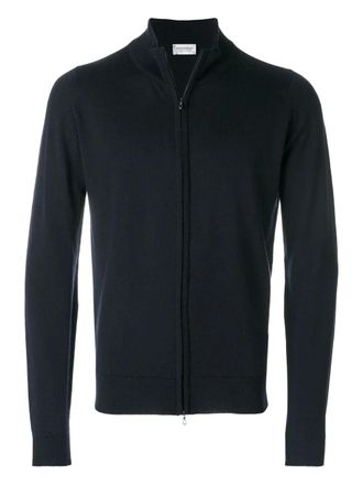 John Smedley cardigan à col montant - Bleu