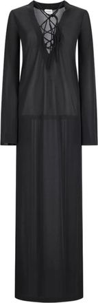 Andamane Femme, Robes, Noir, Taille: 34 FR Ava Lace Up Maxi Dress