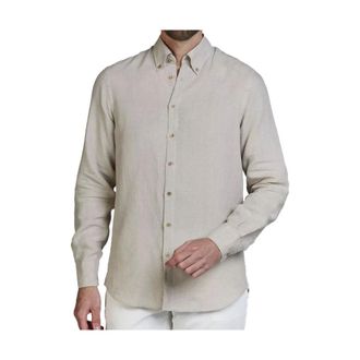 Hansen & Jacob Hansen & Jacob, Homme, Chemises, Beige, Taille: XL 12084-14 Linen Shirt