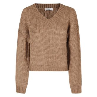 Roberto Collina Scollo V ML - Femme - Pulls - Brun - Taille: 36 FR