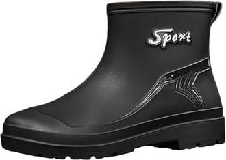 Generic LOIJMK Bottines en caoutchouc pour homme - Bottes de travail mi-hautes - Bottes de pluie - Bottes de pluie - Bottes de pluie - Bottines &agrave; enfiler - Bo