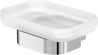 Lenz Seifenschale Aura Chrom - wandmontierte Seifenablage aus Metall - hygienische, platzsparende Seifenhalterung f&uuml;rs Bad - 3408202