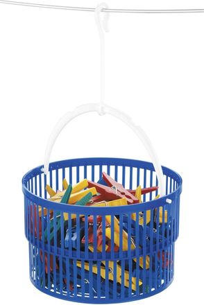 WENKO Wäscheklammer-Korb Set inkl. 30 Wäscheklammern - inkl. 30 Wäscheklammern, Polypropylen, 19 x 9 x 19 cm, Blau