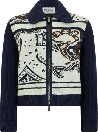 Iceberg Jacquard Interlock Jacke - - Knitwear - Damen - Mehrfarbig - XS