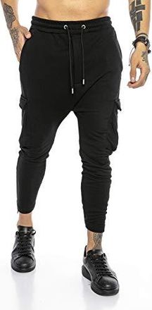 Red Bridge Pantalon de Jogging pour Homme Pantalon de survêtement avec Coupe Basse Look Cargo Noir XXL