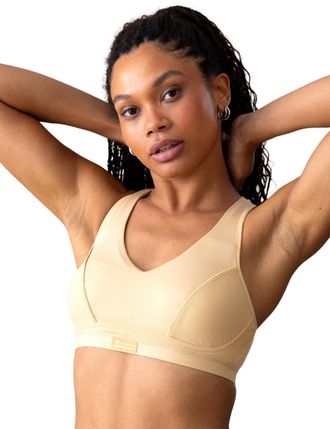 Champion Damen W-Shock Absorber S4246 Bra Padded Sport-BH, Beige (Ms091), 85B