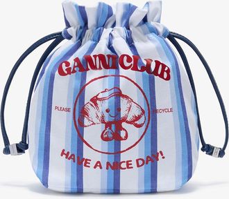 Ganni Pochette ray&eacute;e Paris Club Bleu - Pour Femme