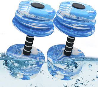 Generico Wasserhanteln - Hanteln, Wasserhanteln f&uuml;r Pool&uuml;bungen | Schwimmausr&uuml;stung aus farbigem EVA- (2 St&uuml;ck) f&uuml;r Schwimmen, Fitness und Sporttraining von 2,