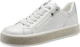 Marco Tozzi Marco Tozzi Damen Sneaker weiches Feel Me Wechselfu&szlig;bett weiches Innenfutter Vegan Modisch, metallic (Silver Comb), 38 EU