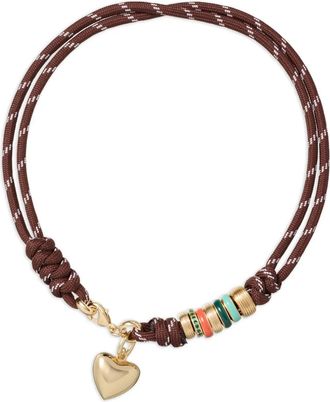 Roxanne Assoulin collier coeur Happy Cord - Marron