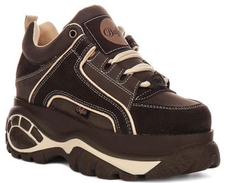 Buffalo 1339-14 Leder Damen braun/beige Sneaker, braun, 39 EU