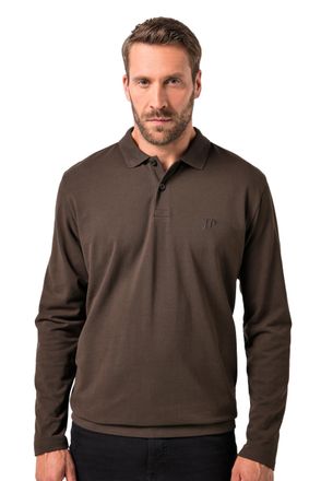 JP1880 Herren gro&szlig;e Gr&ouml;&szlig;en &Uuml;bergr&ouml;&szlig;en Menswear L-8XL JP1880 Poloshirt, Bauchfit, Basic, Langarm, Piqu&eacute;, XXL bis 8 XL Dunkelbraun 5XL 827115117-5XL