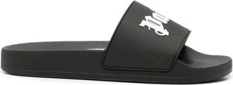Palm Angels Homme, Chaussures, Noir, Taille: 41 EU Big Logo Tongs