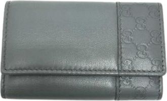 Gucci Pre-owned Cuir porte-cls - Femme - Pre-owned - Gris - Taille: ONE Size