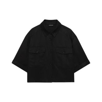 Anine Bing Edith Shirt - - Blouses & Shirts - Damen - Schwarzk - S