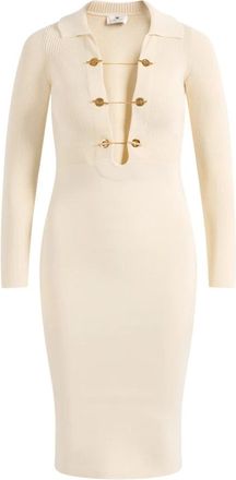 Elisabetta Franchi Femme, Robes, Beige, Taille: 40 FR Robe en maille