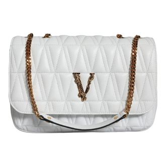 Versace Femme, Sacs, Blanc, Taille: ONE Size Mini sac bandouli&egrave;re en cuir Nappa
