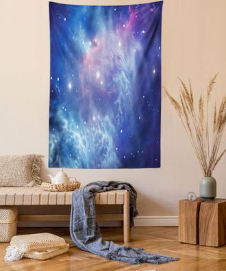 Abakuhaus Weltraum Wandteppich und Tagesdecke, Sternhaufen im Weltraum aus Weiches Mikrofaser Stoff Waschbar ohne Verblassen Digitaldruck, 140 x 230 cm,Lila