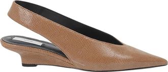 Toteme Femme, Chaussures, Beige, Taille: 37 EU Escarpins Slingbacks Stiletto en Cuir fa&ccedil;on L&eacute;zard