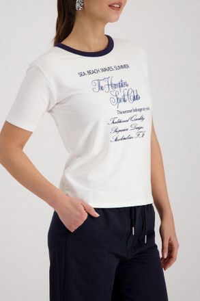 Monari T-Shirt Regular fit mit Strassschrift