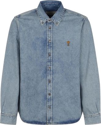 Ami Homme, Chemises, Bleu, Taille: M Chemises Bleues Ush060 DE