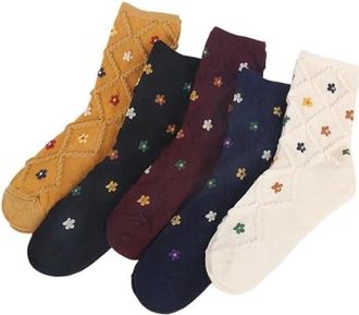 Generico Lot de 5 paires de chaussettes &agrave; fleurs de dessin anim&eacute; pour femme Kawaii, Color16, Size Suit For 35-42