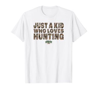Mossy Oak Just A Kid Who Loves Hunting Camouflage Fill Logo T-Shirt