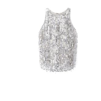 Elisabetta Franchi Pailletten-Top - - Tops - Damen - Grau - L