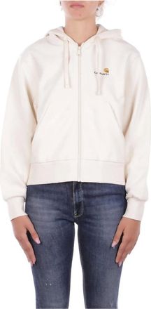 Carhartt Work in Progress Femme, Sweatshirts et sweats à capuche, Beige, Taille: 40 FR Sweat à Capuche Beige avec Logo