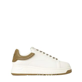 Emporio Armani Homme, Chaussures, Blanc, Taille: 41 EU Baskets basses en cuir